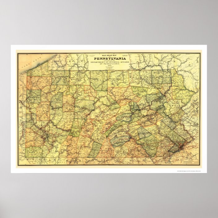 Pennsylvania Railroad Map 1895 Poster | Zazzle.com