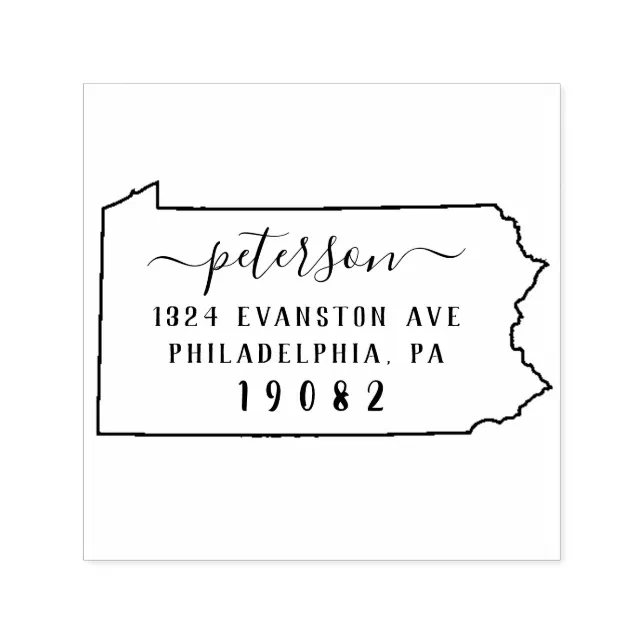 Pennsylvania Return Address Stamp Self-Inking | Zazzle