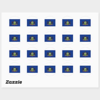 Pennsylvania State Flag Classic Round Sticker | Zazzle