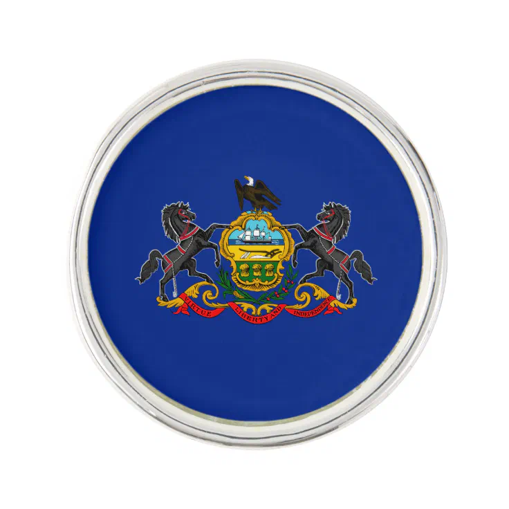 Pennsylvania State Flag Design Lapel Pin | Zazzle