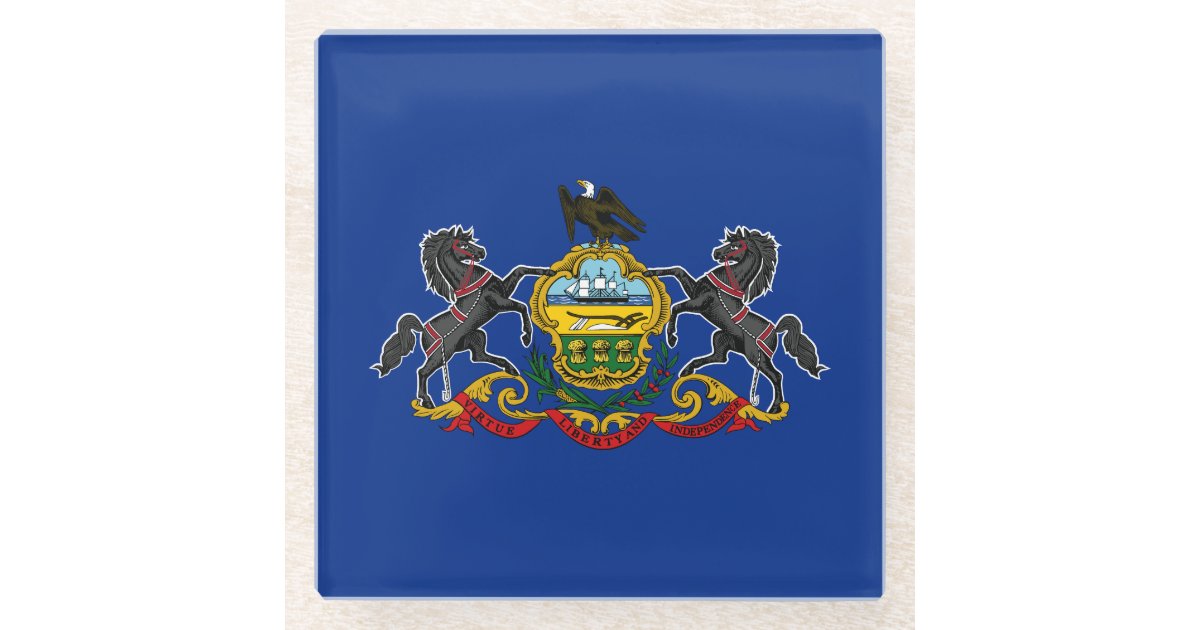 Pennsylvania State Flag Glass Coaster | Zazzle