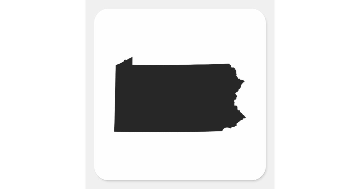 Pennsylvania State Outline Square Sticker | Zazzle
