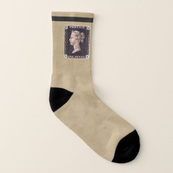 Penny Black Postage Stamp Socks | Zazzle