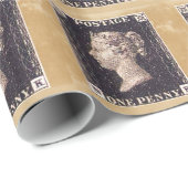 Penny Black Postage Stamp Wrapping Paper | Zazzle
