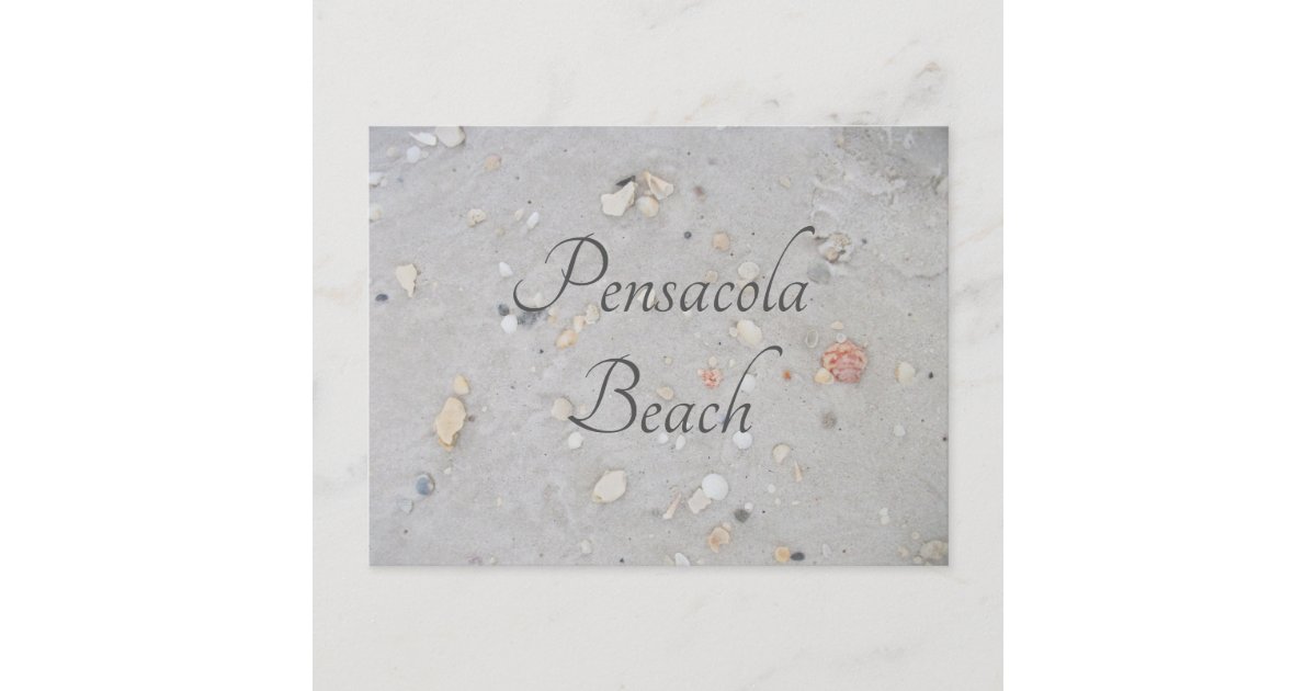 Pensacola Beach Sand, Shells, Pensacola, FL Postcard | Zazzle