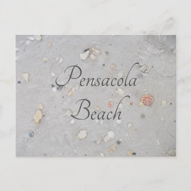 Pensacola Beach Sand, Shells, Pensacola, FL Postcard | Zazzle