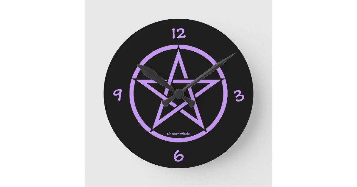 Pentacle Pentagram Clock by Cheeky Witch! | Zazzle