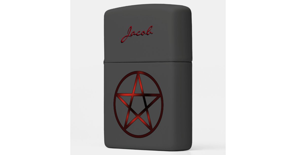 Pentacle - Red Personalized Zippo Lighter | Zazzle