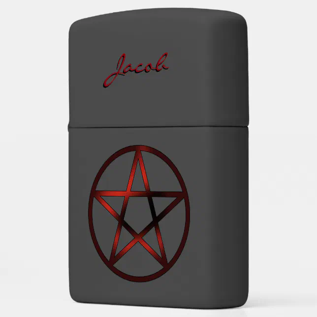 Pentacle - Red Personalized Zippo Lighter | Zazzle