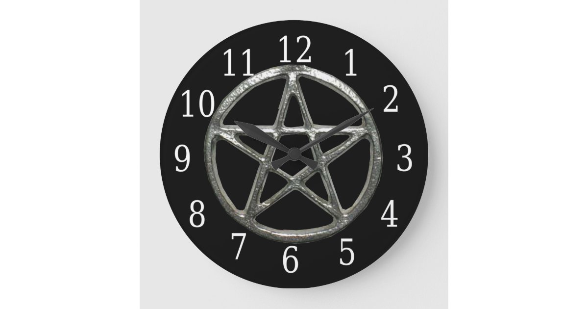 Pentacle Round Clock | Zazzle