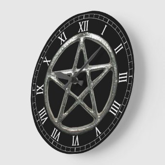 Pentacle Round Roman Numerals Clock | Zazzle