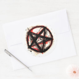 Pentagram Stickers, sheet of 6 Classic Round Sticker | Zazzle
