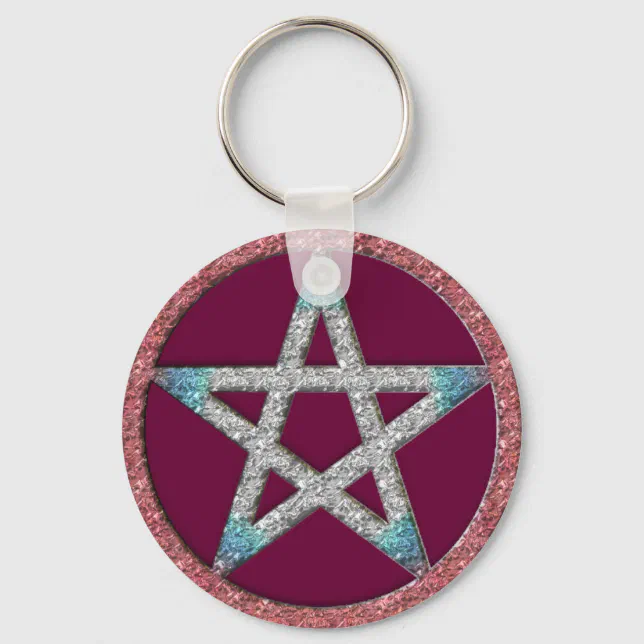 Pentagram Wiccan Witch Key Chain Fob Keychain | Zazzle