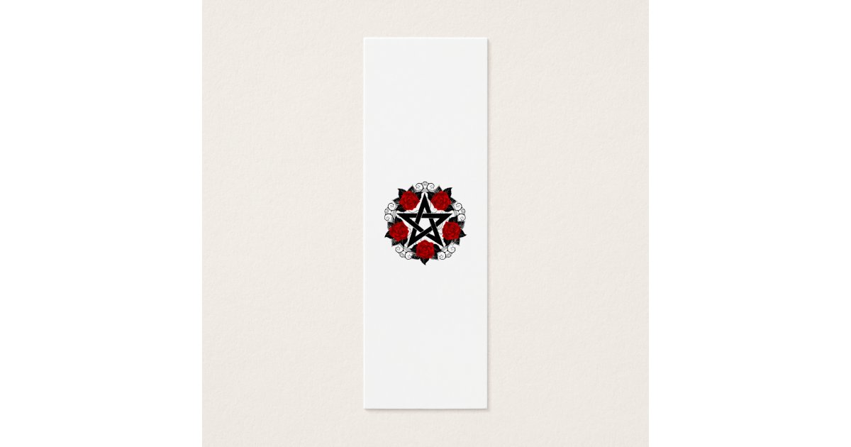 Pentagram with Red Roses | Zazzle