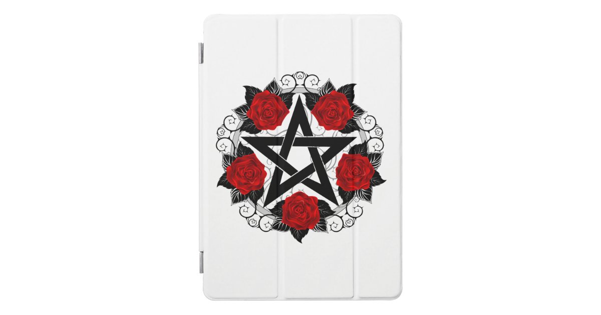 Pentagram with Red Roses iPad Pro Cover | Zazzle