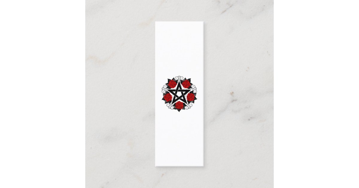 Pentagram with Red Roses Loyalty Card | Zazzle