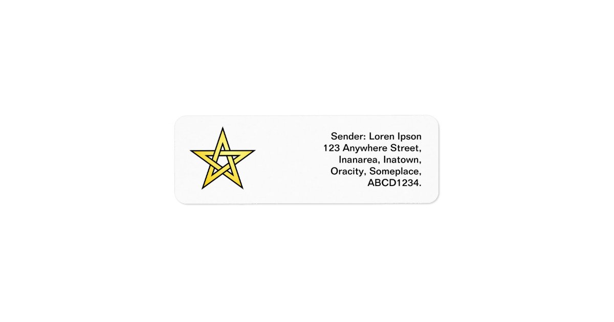 Pentagram - Yellow Label | Zazzle