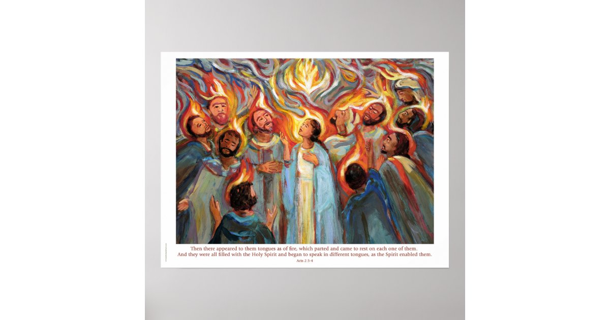 Pentecost Tongues of Fire Poster | Zazzle