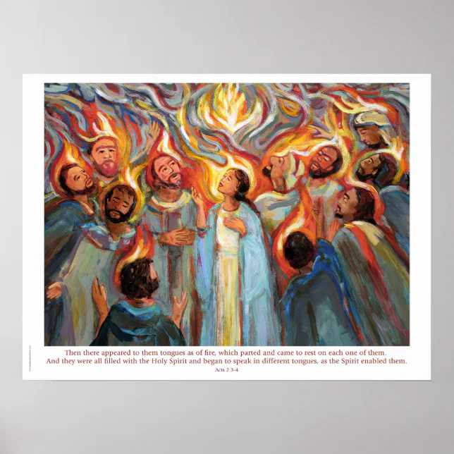 Pentecost Tongues of Fire Poster | Zazzle