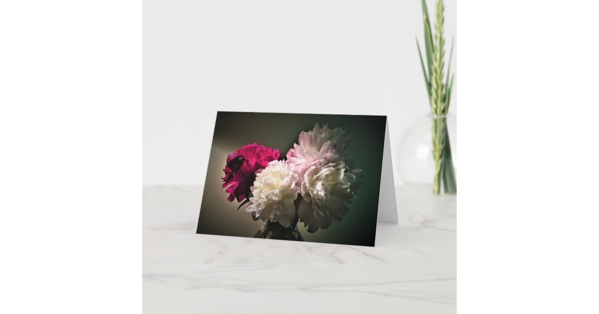 Peonies, card | Zazzle