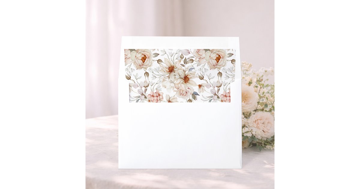 Peonies in Bloom Envelope Liner | Zazzle