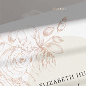 Peony Sketch Gold Foil Classic Flora Frame Wedding Foil Invitation | Zazzle