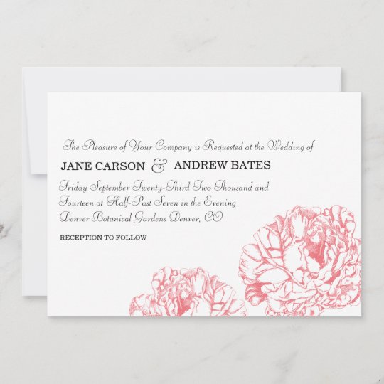 Peony Wedding Invitation | Zazzle.com
