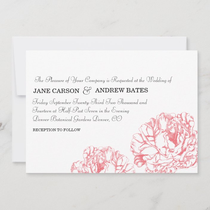 Peony Wedding Invitation | Zazzle.com