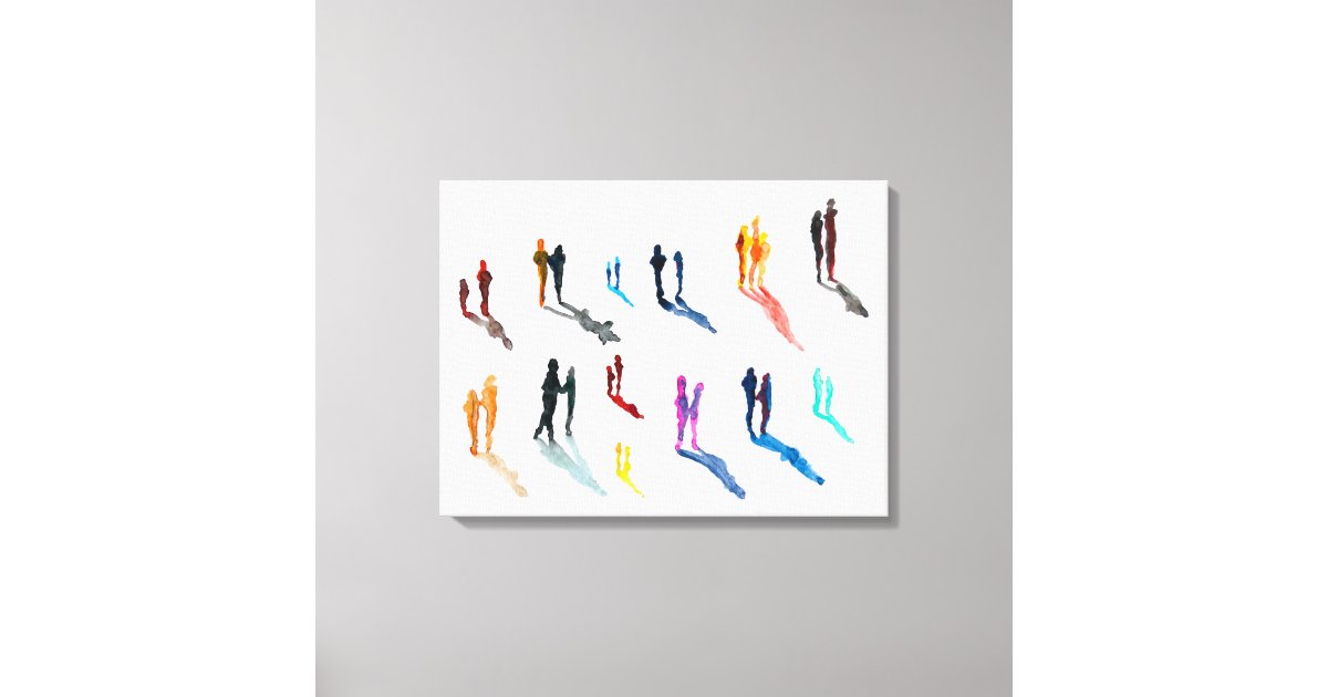 People art watercolor fine art canvas print | Zazzle