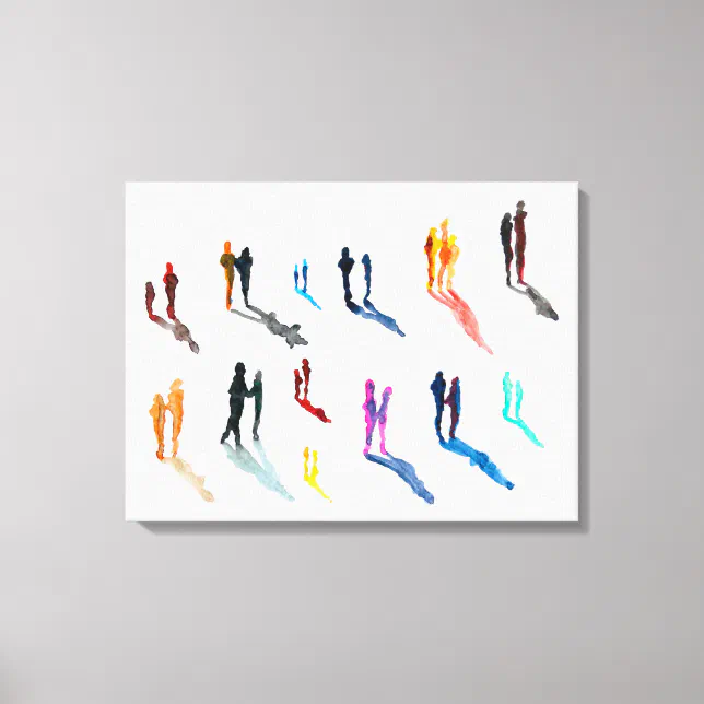 People art watercolor fine art canvas print | Zazzle