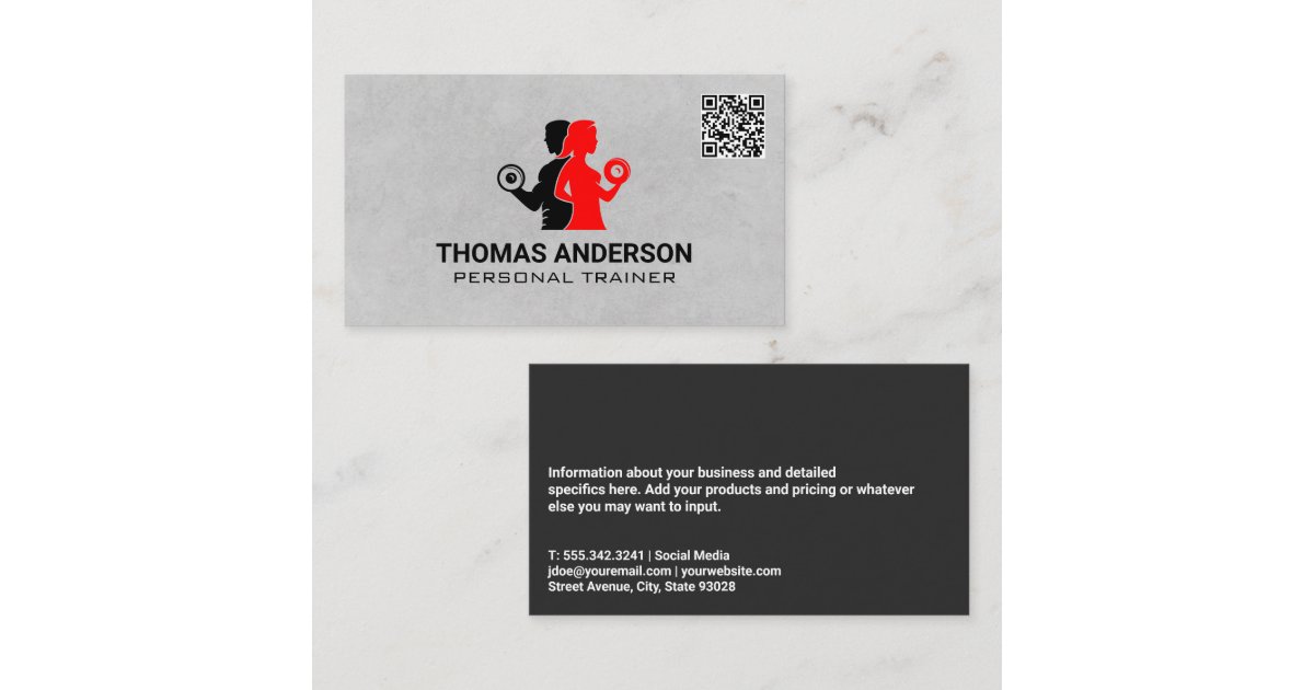 People Lifting Weights | QR Code Business Card | Zazzle