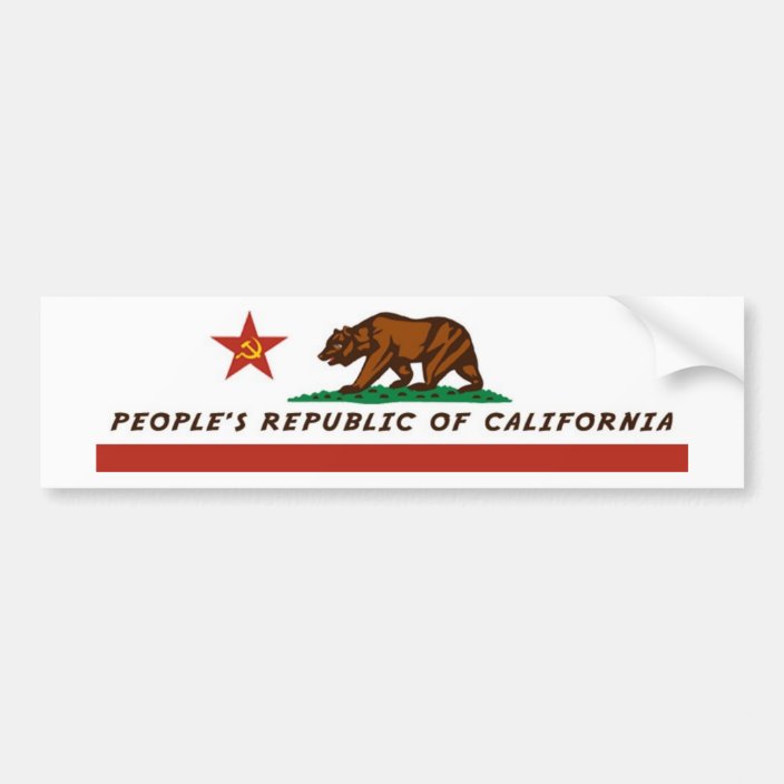 People's Republic of California Bumper Sticker | Zazzle.com