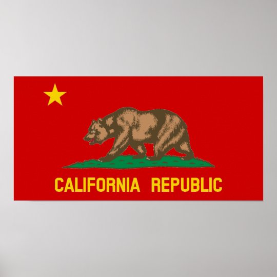 People's Republic of California Red Communist Flag Poster | Zazzle.com