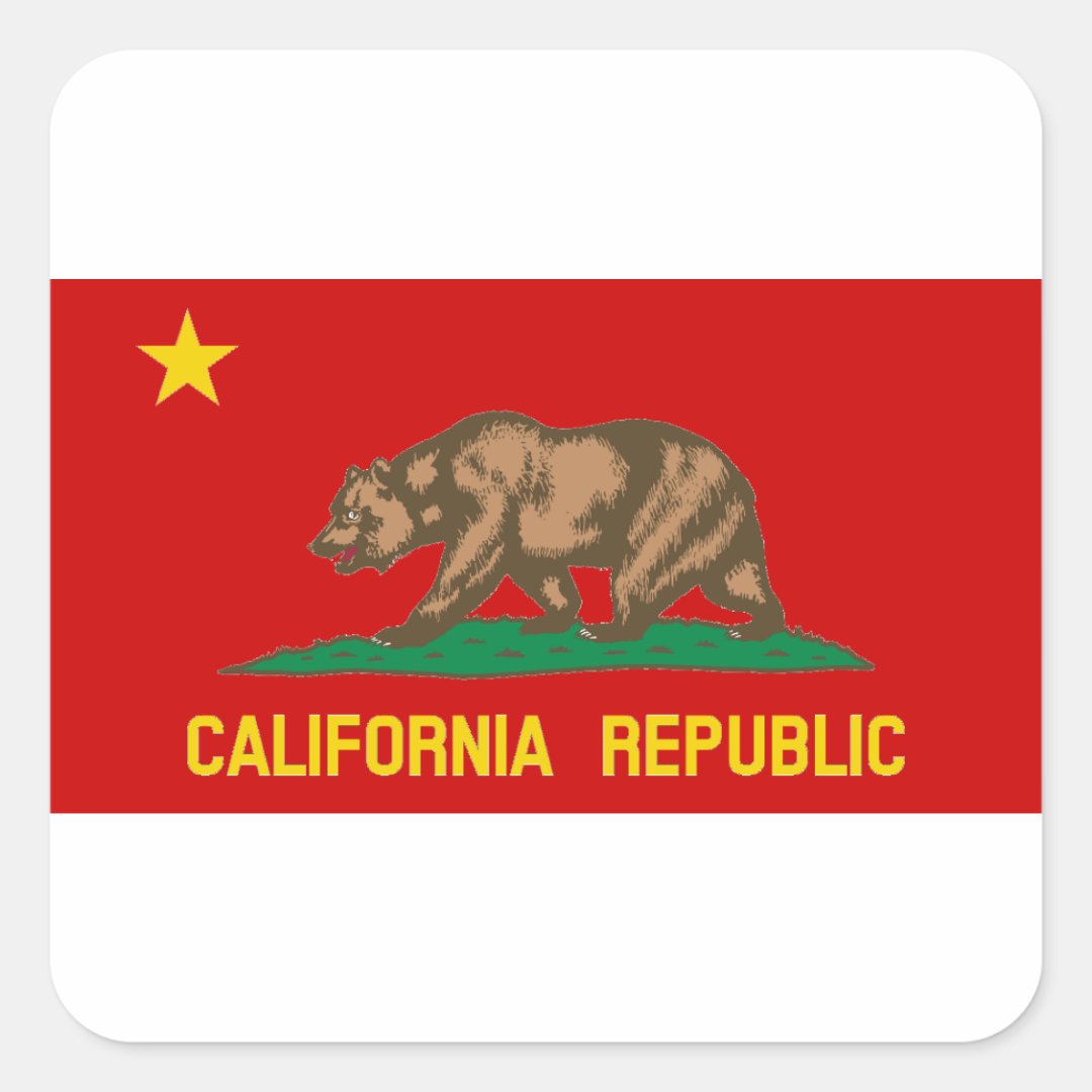 People's Republic of California Red Communist Flag Square Sticker | Zazzle