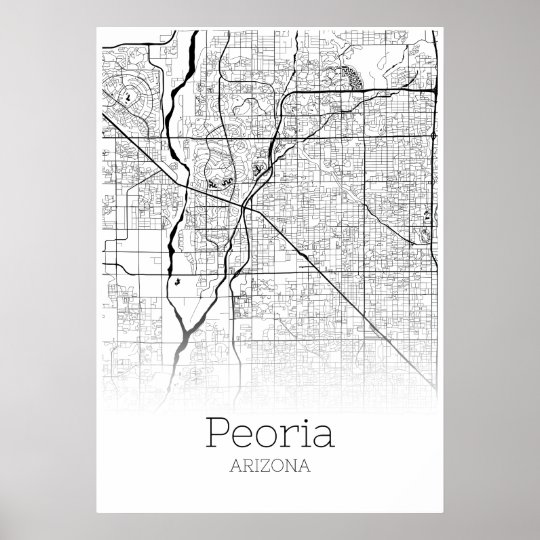 Peoria Map - Arizona - City Map Poster | Zazzle.com