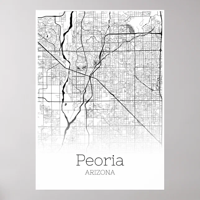 Peoria Map - Arizona - City Map Poster | Zazzle
