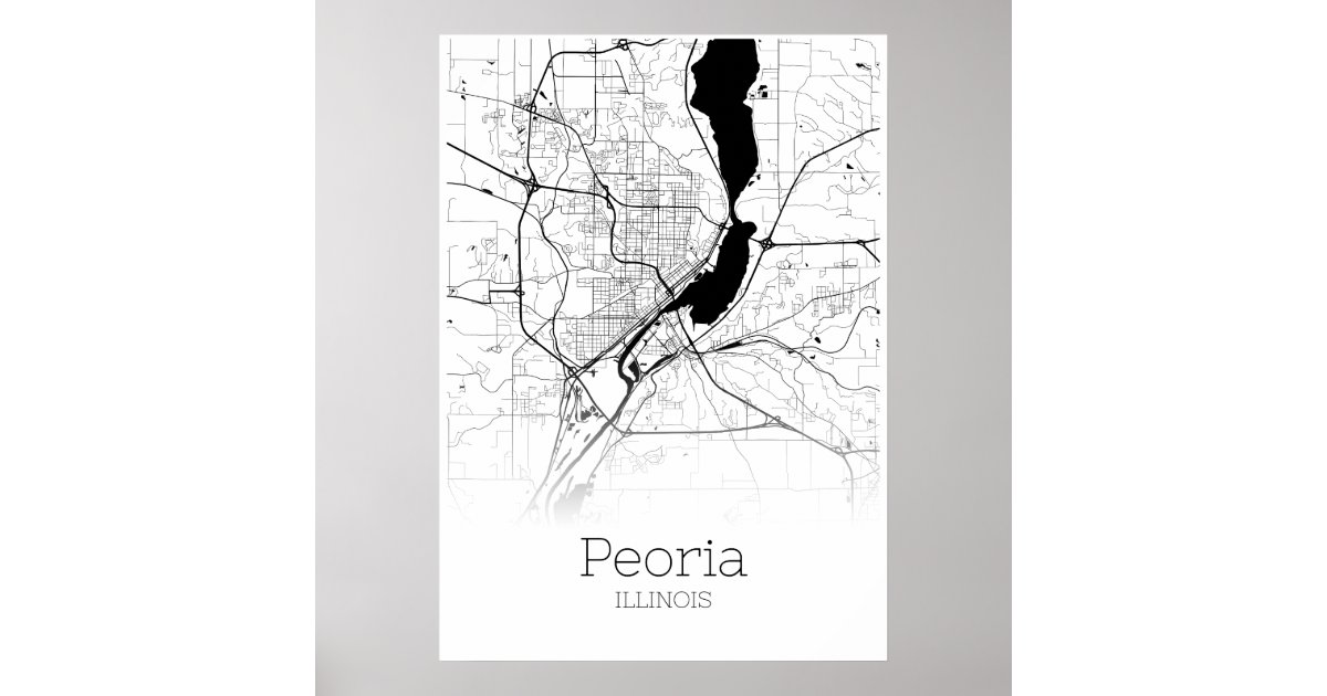 Peoria Map - Illinois - City Map Poster | Zazzle