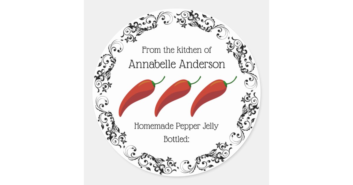 Pepper Jelly Label Personalize | Zazzle