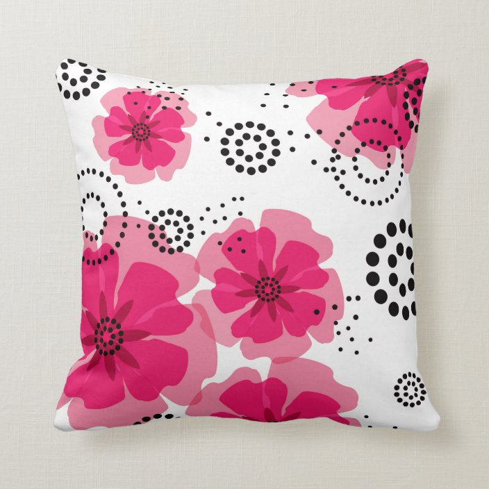 Pepper Poppies | fuschia Throw Pillow | Zazzle.com