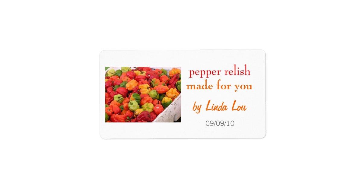 Pepper Relish Preserves Label 2 | Zazzle