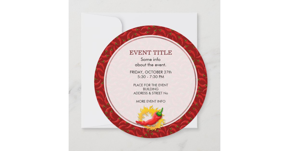 Pepper with flame invitation | Zazzle
