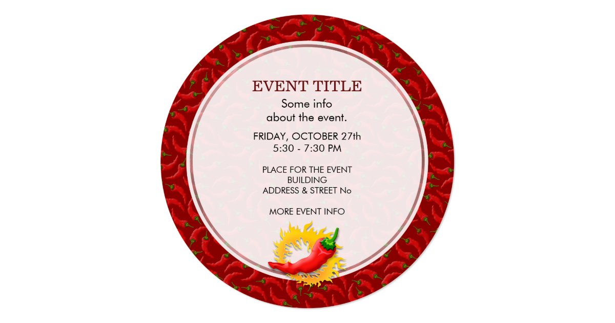 Pepper with flame invitation | Zazzle.com