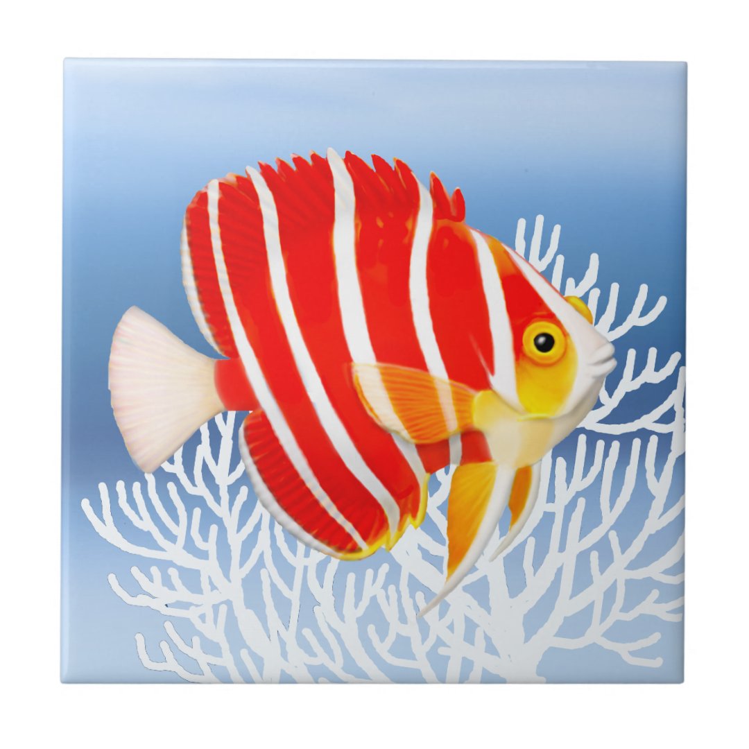 Peppermint Angelfish Tile | Zazzle