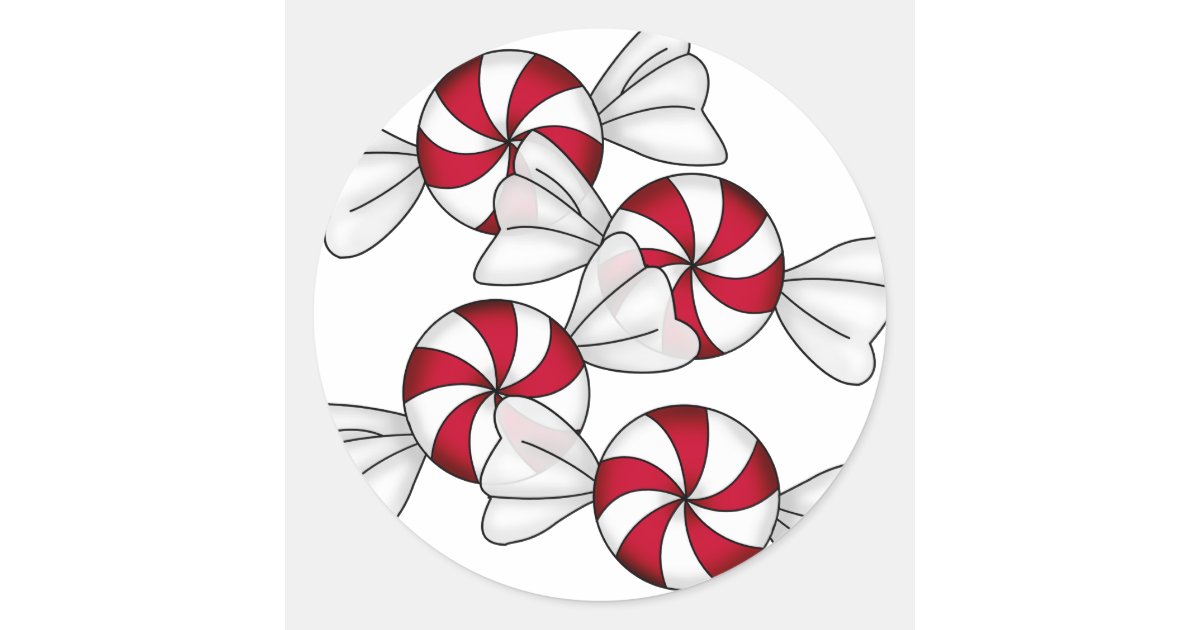 Peppermint Candies Classic Round Sticker | Zazzle
