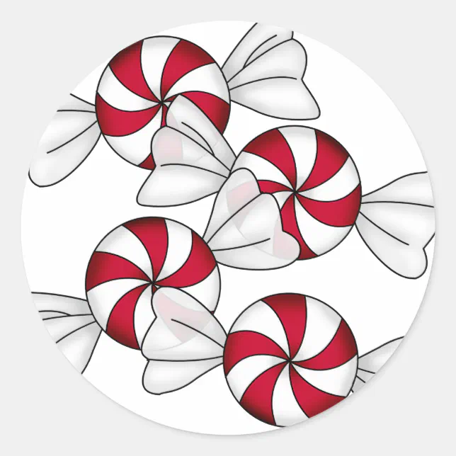 Peppermint Candies Classic Round Sticker | Zazzle