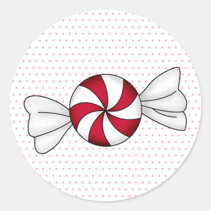 Peppermint Candies Classic Round Sticker | Zazzle