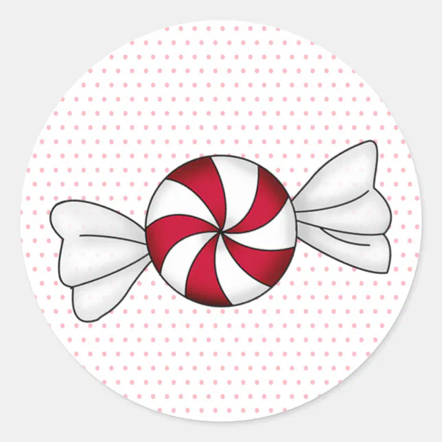 Peppermint Candies Classic Round Sticker | Zazzle