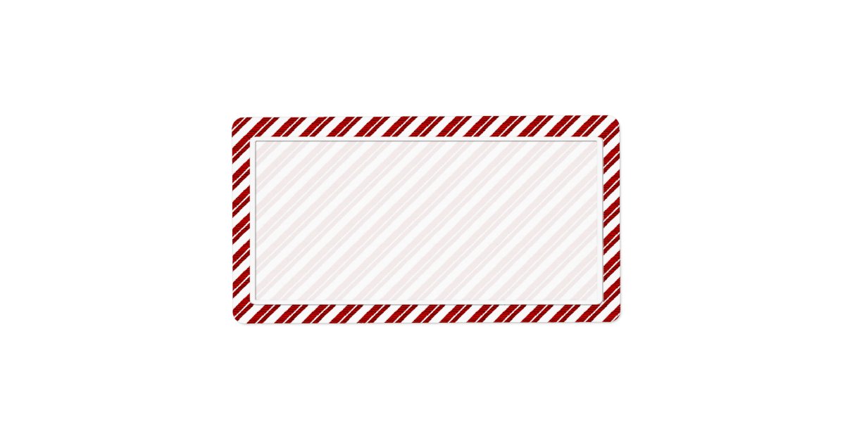 Peppermint Candy Cane Stripe Shipping Labels | Zazzle