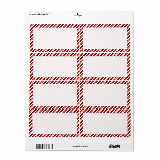 Peppermint Candy Cane Stripe Shipping Labels | Zazzle