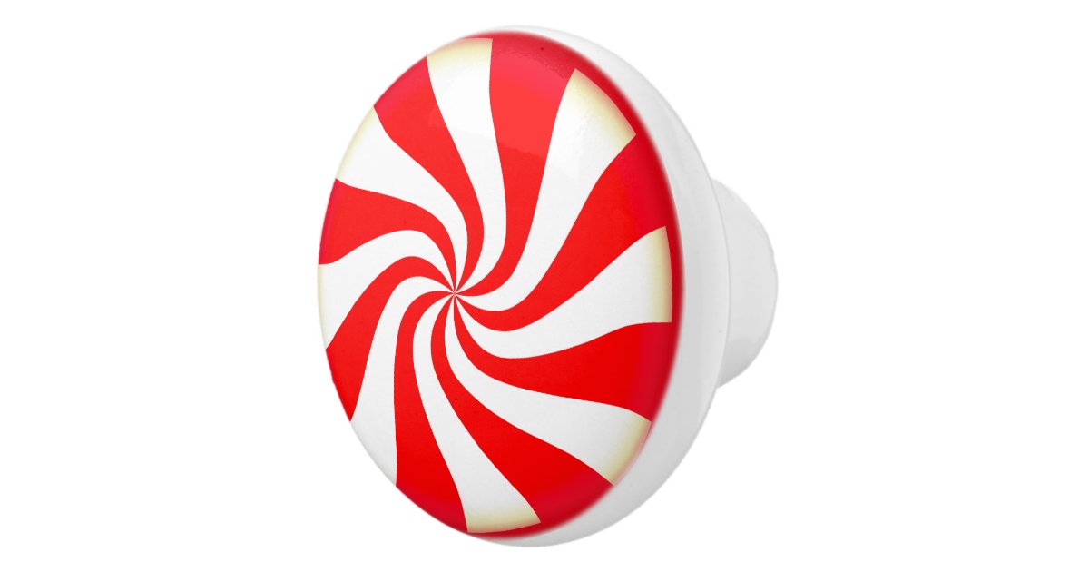 Peppermint Candy Ceramic Knob | Zazzle